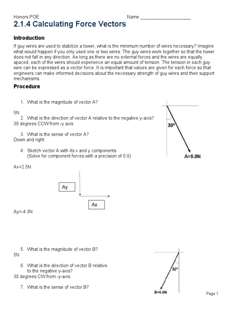 2.1.4 Calculating Force Vectors | PDF | Euclidean Vector | Force