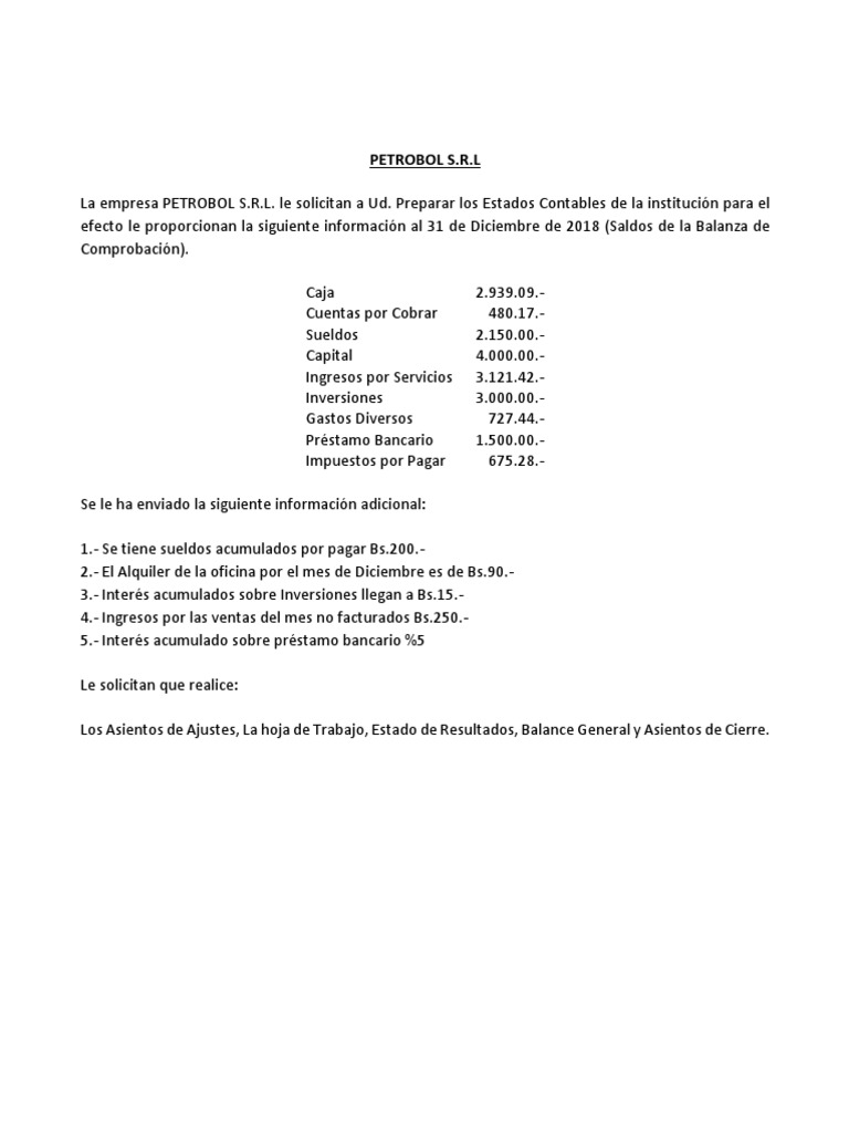 Ejercicio Resuelto 2do Parcial Conta | PDF | Interés | Dinero