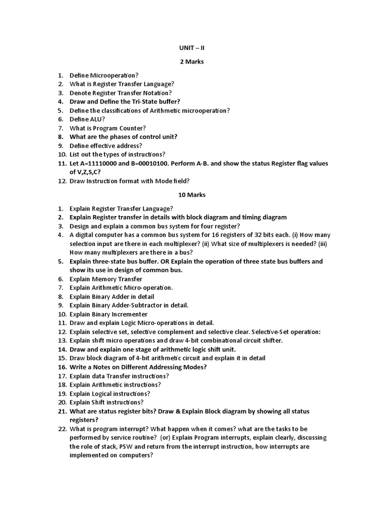 UNIT2 Important Questions | PDF