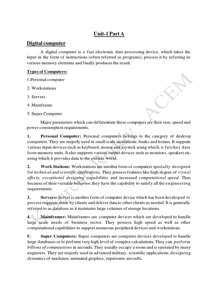 CO_ECE_UNIT_1_PartA | PDF | Operating System | Programming