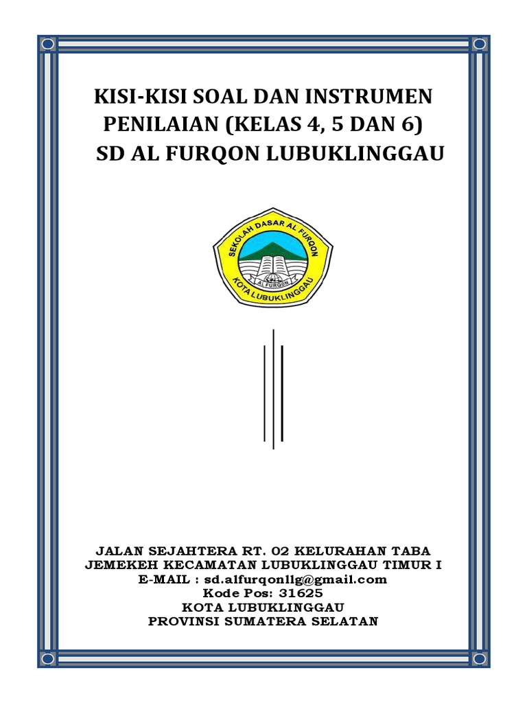 Kisi-Kisi Soal Dan Instrumen Penilaian (Formatif Dan Sumatif) (SD 4, 5 ...