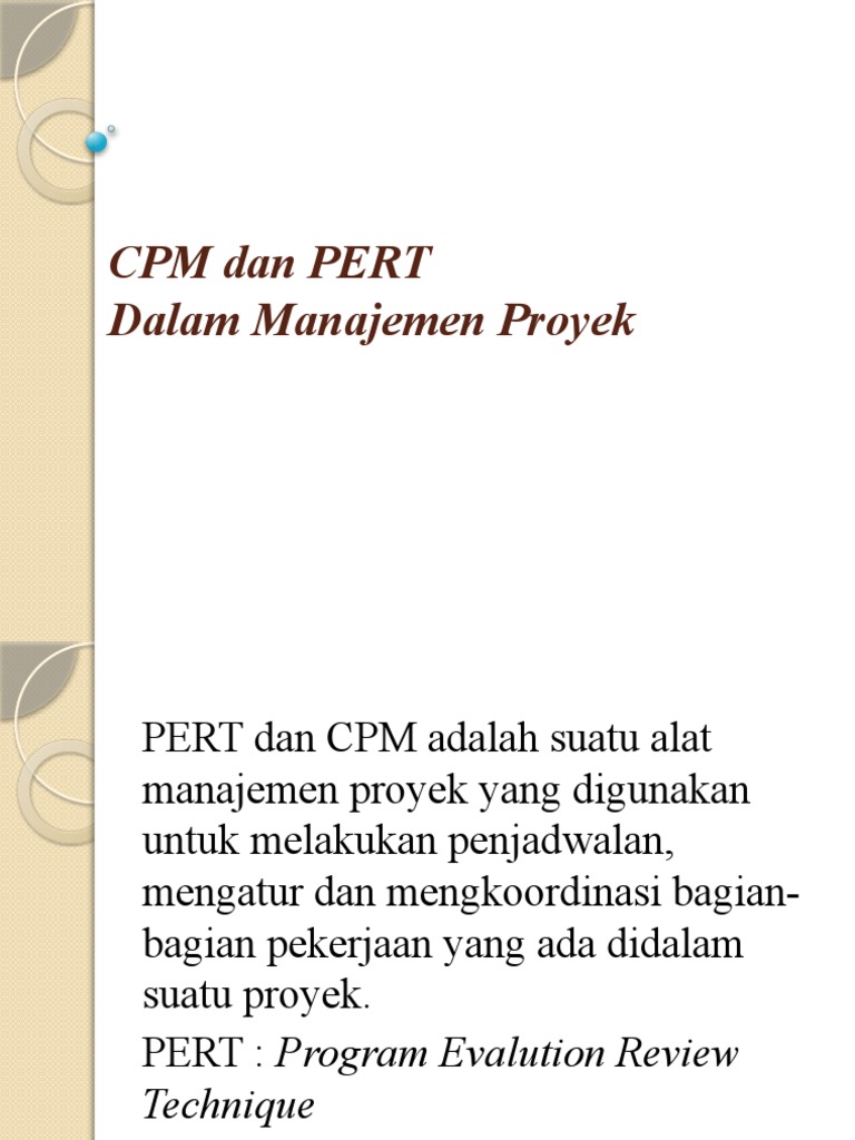 CPM Dan Pert Dalam Manajemen Proyek | PDF