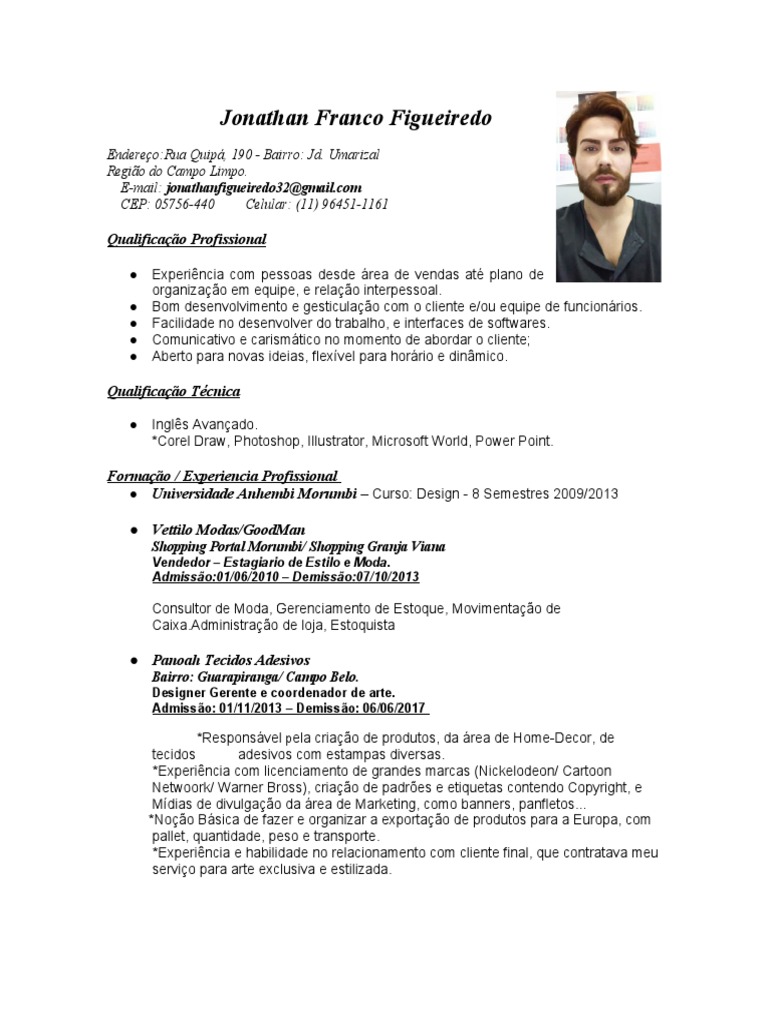 Curriculo Jonathan 2022 | PDF | Business | Economias