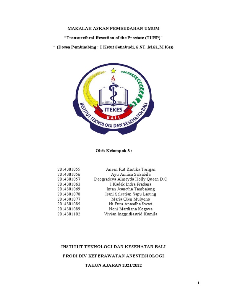 Prosedur TURP dan Irigasi Pasca Operasi | PDF
