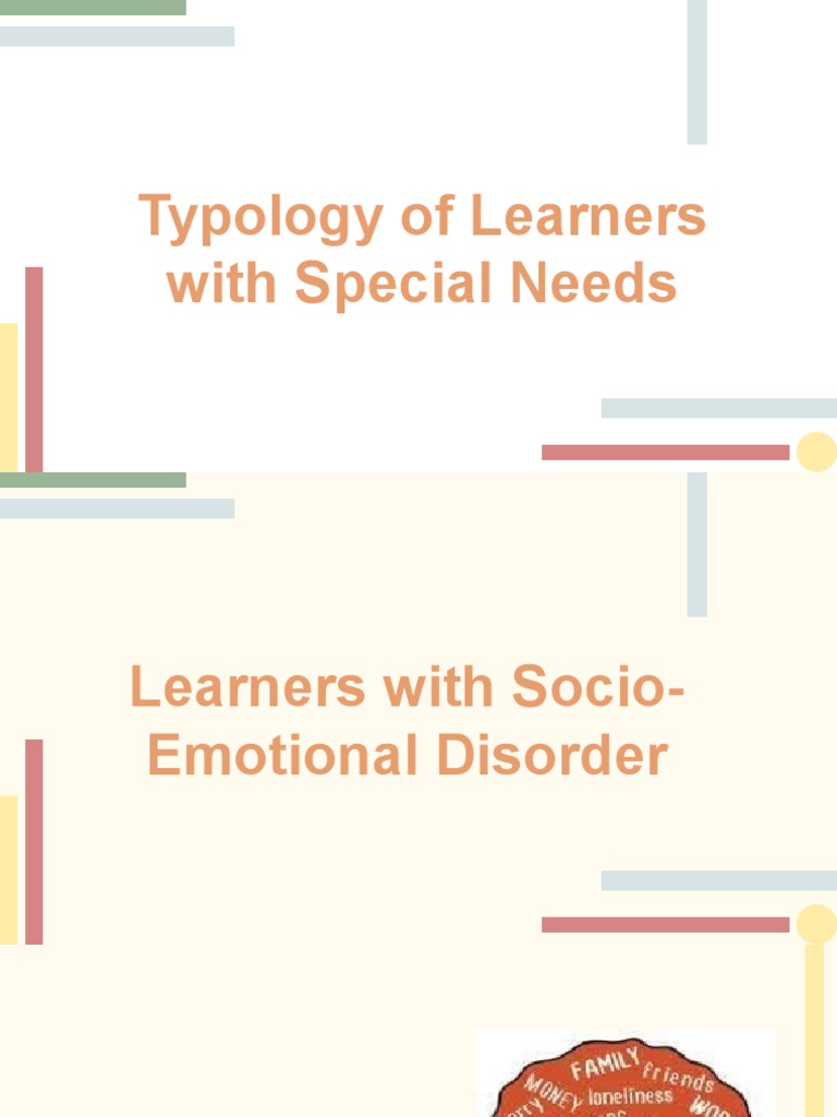 UNIT 3 - (PART 5) - Learners With Socio Emotional Disorder | PDF ...