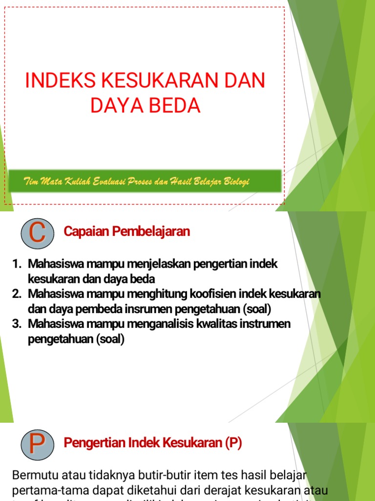 Indeks Kesukaran Dan Daya Beda | PDF