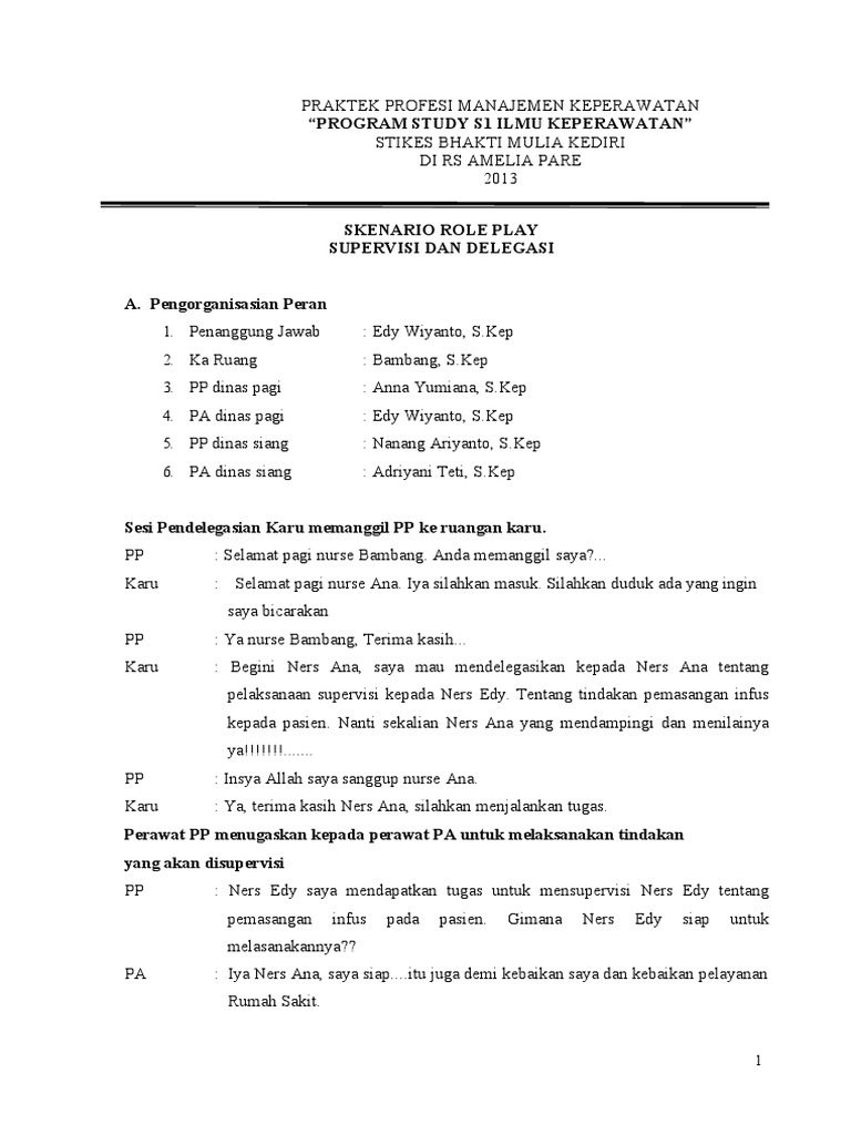 Roleplay Dialog Supervisi & Delegasi | PDF