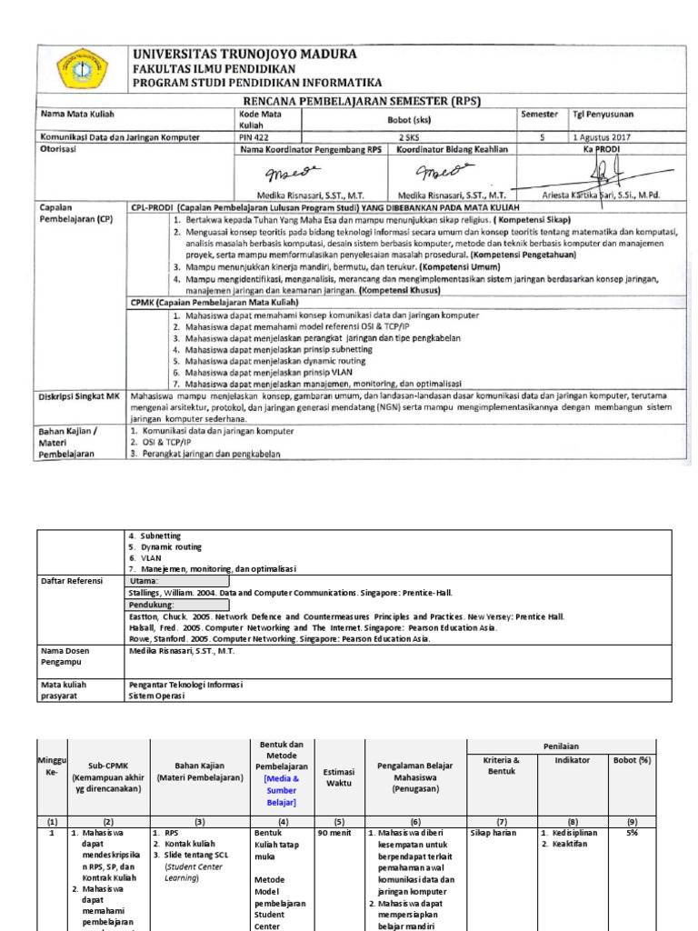 RPS Komunikasi Data Dan Jaringan Komputer | PDF