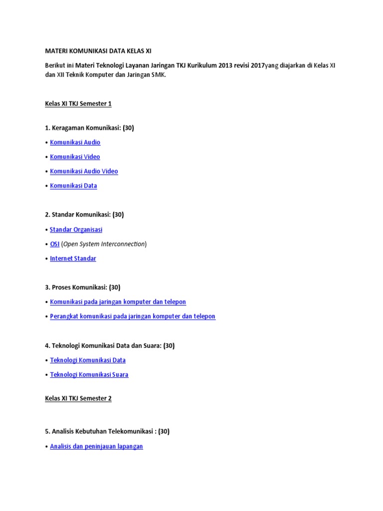 Materi Komunikasi Data Kelas Xi | PDF