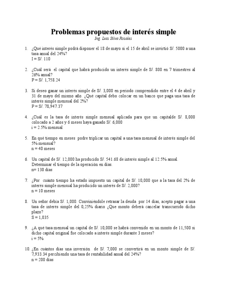 Int Simple Ejercicios | PDF