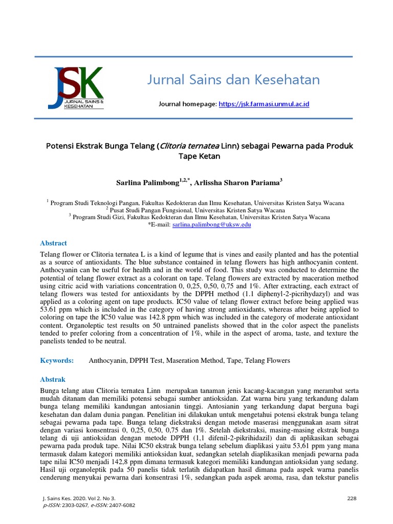 Ekstrak Bunga Telang | PDF