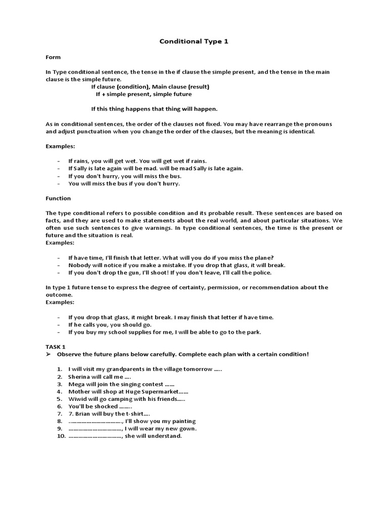 Materi If Conditional Type 1 | PDF