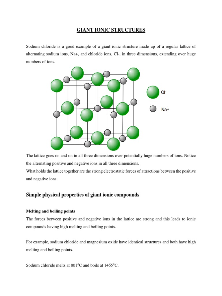 Giant Ionic and Giant Covalent | Download Free PDF | Chemical Bond ...