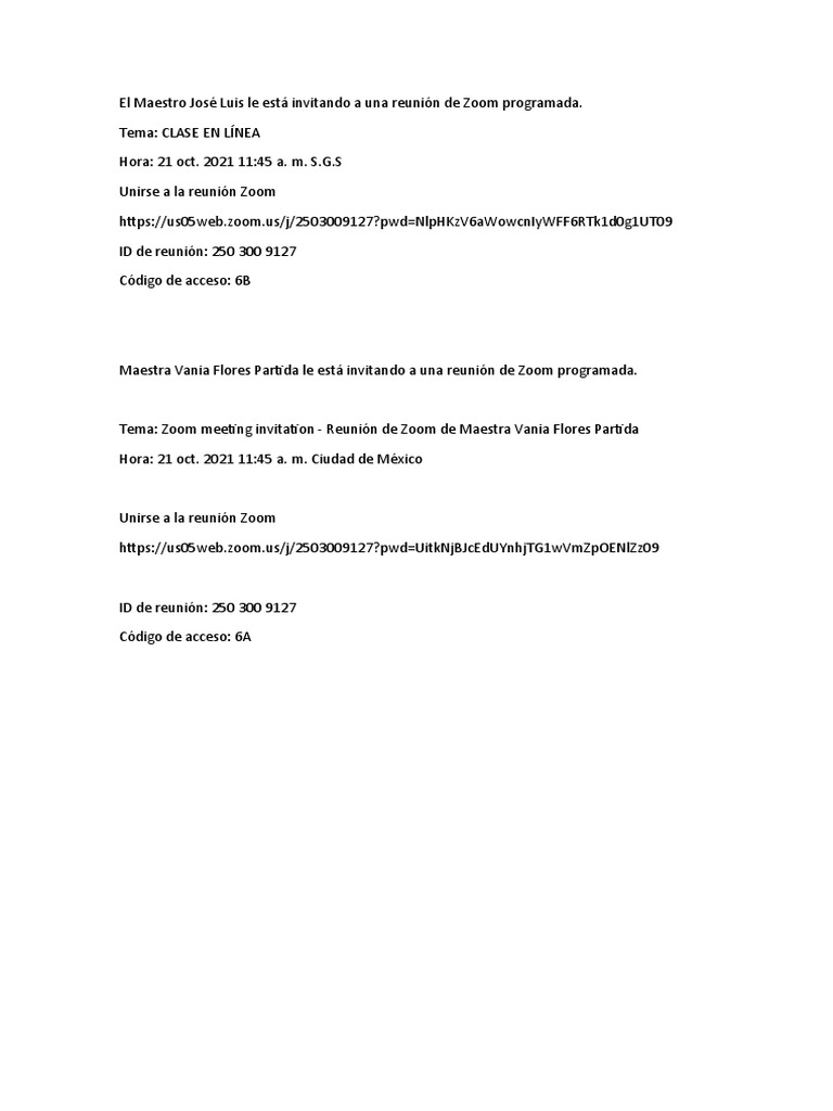 Zoom Clases Vituales Luis | PDF