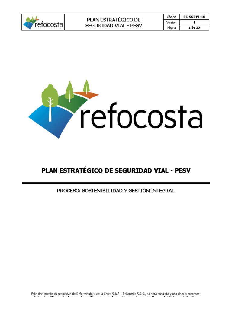 Plan Estrategico de Seguridad Vial | PDF | Planificación estratégica ...