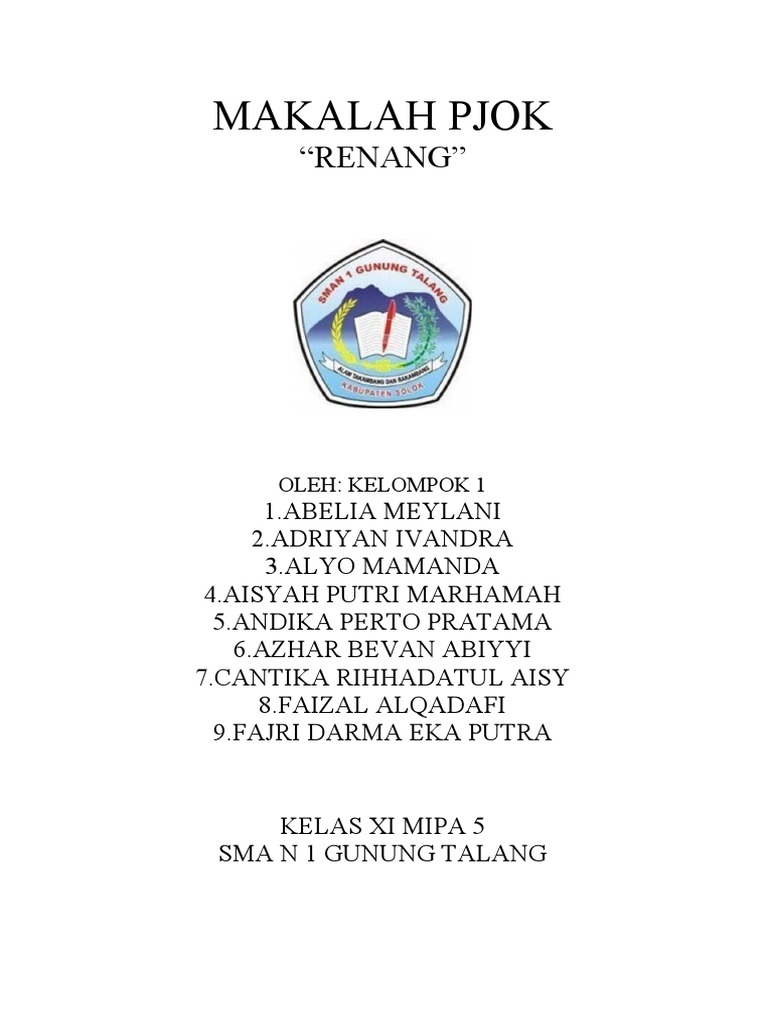 Makalah Pjok Renang | PDF