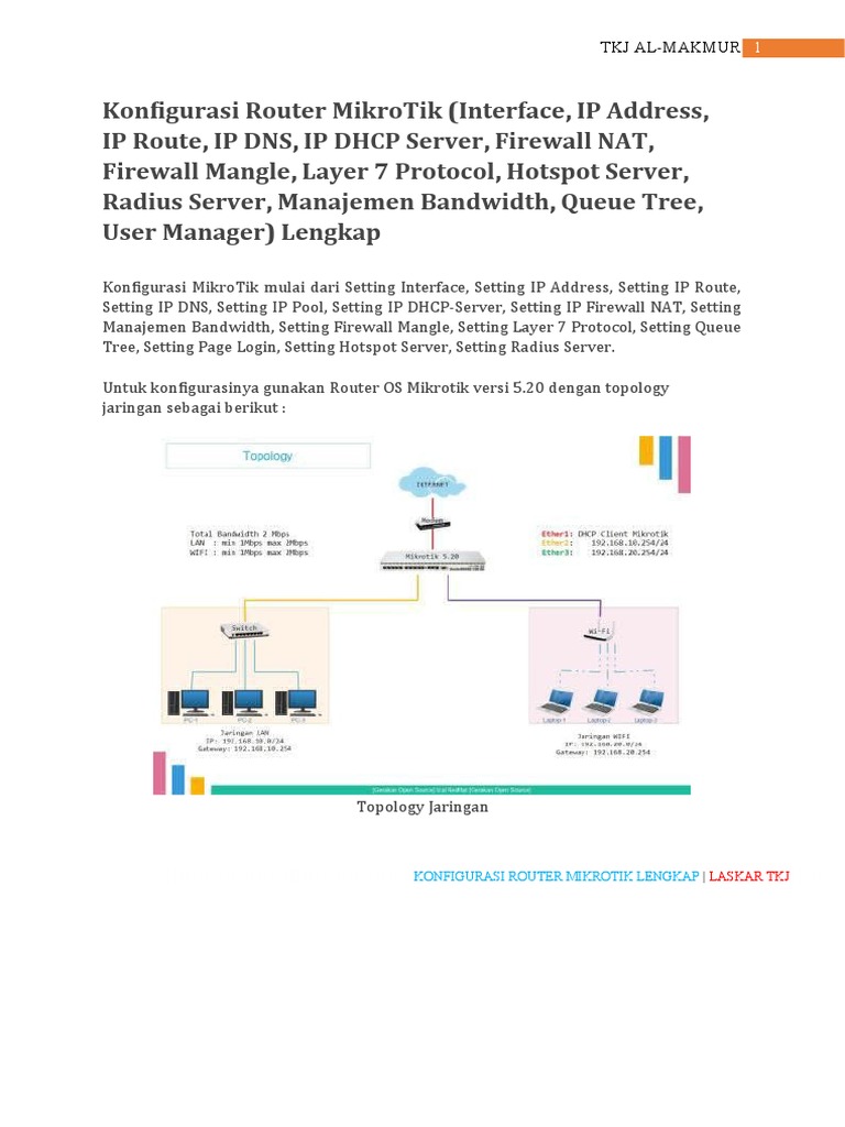 Konfigurasi Router Mikrotik Lengkap | PDF | Komputer | Teknologi & Rekayasa