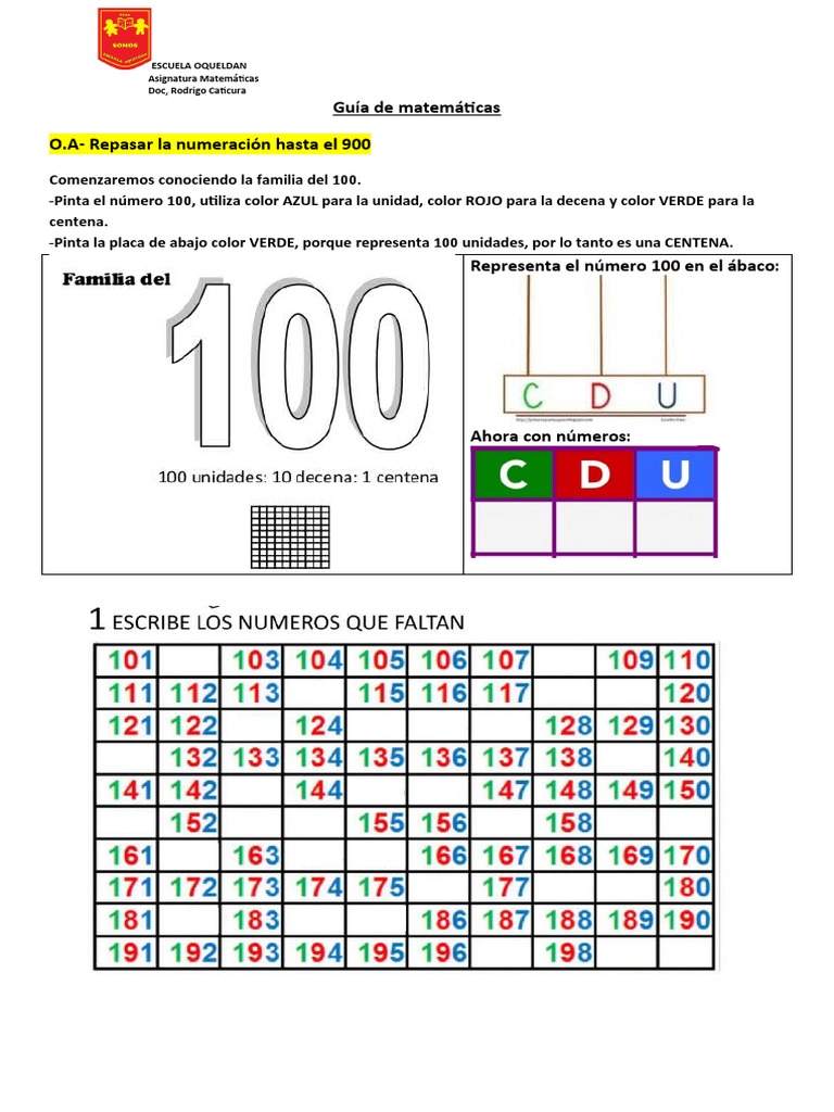 Numeros Hasta El 900 | PDF