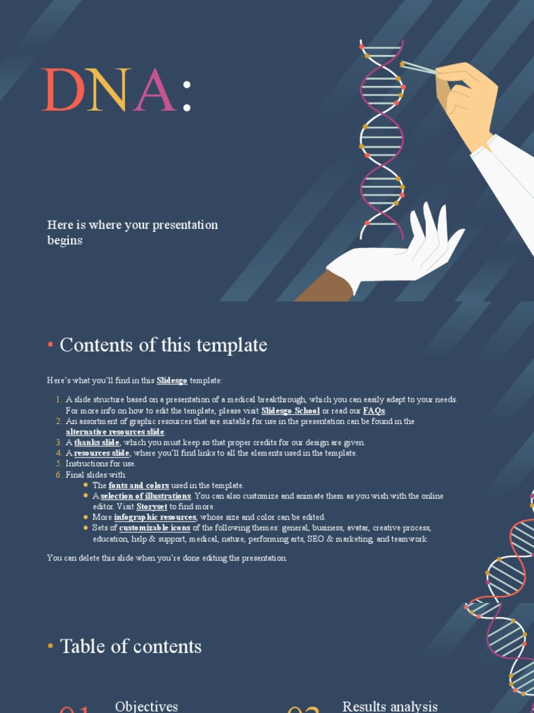 DNA - The Human Body Recipe by Slidesgo | PDF