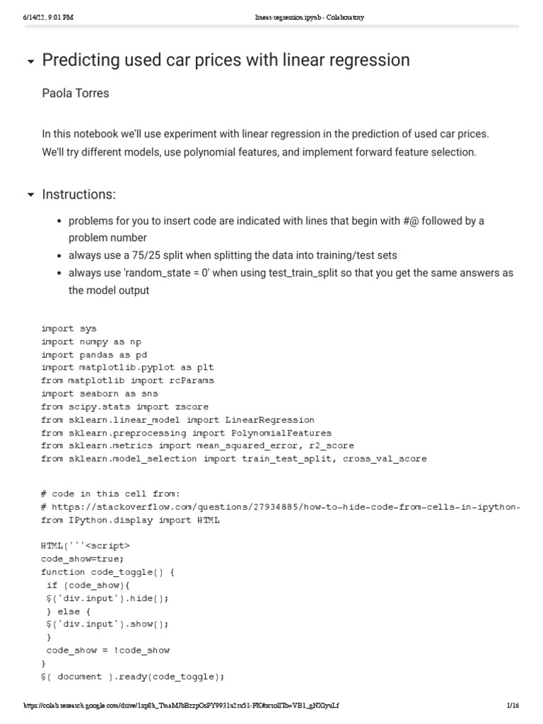 Linear Regression PT PDF Coefficient Of Determination Linear