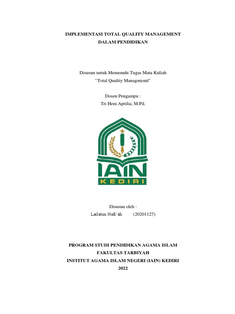 Implementasi TQM Dalam Pendidikan | PDF