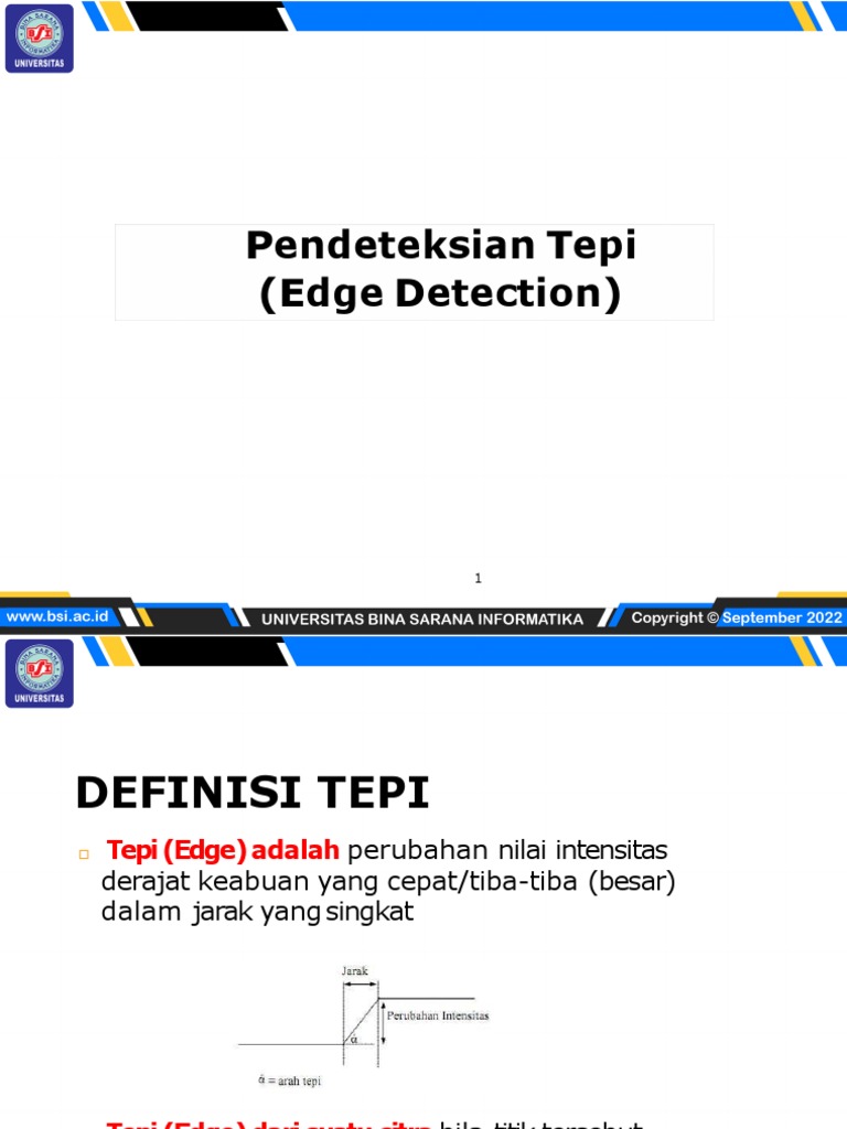 Pendeteksian Tepi (Edge Detection) | PDF | Metode & Bahan Ajar