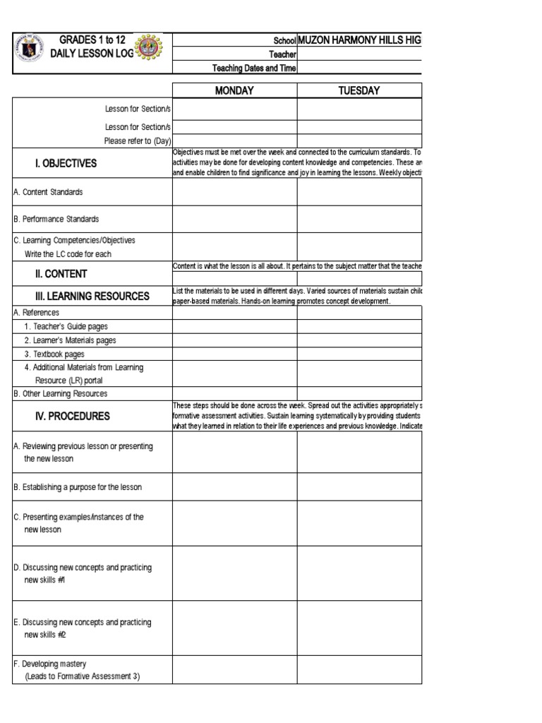DLL Template | Descargar gratis PDF | Teaching Method | Teachers