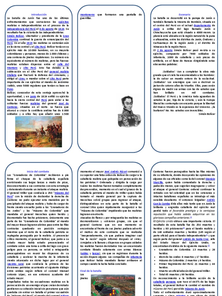 Triptico - La Batalla de Junin | PDF