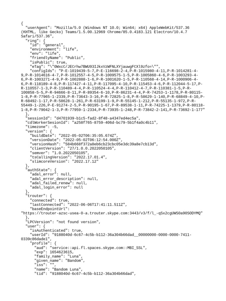 MSTeams Diagnostics Log 6-6-2022!13!00 - 29 | PDF | Software | Software ...