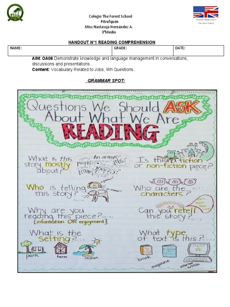 Handout N°1 Reading Comprehension Job Interview 3°medio | PDF