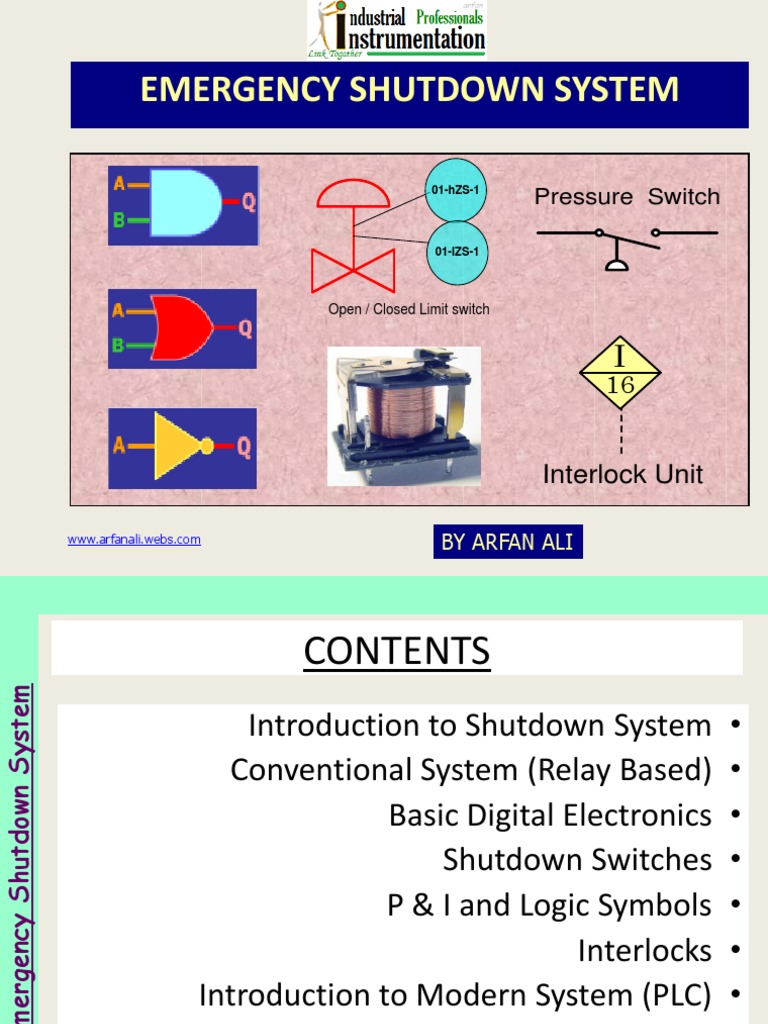 Emergency Shutdown System Overview | PDF | Relay | Electronic Circuits