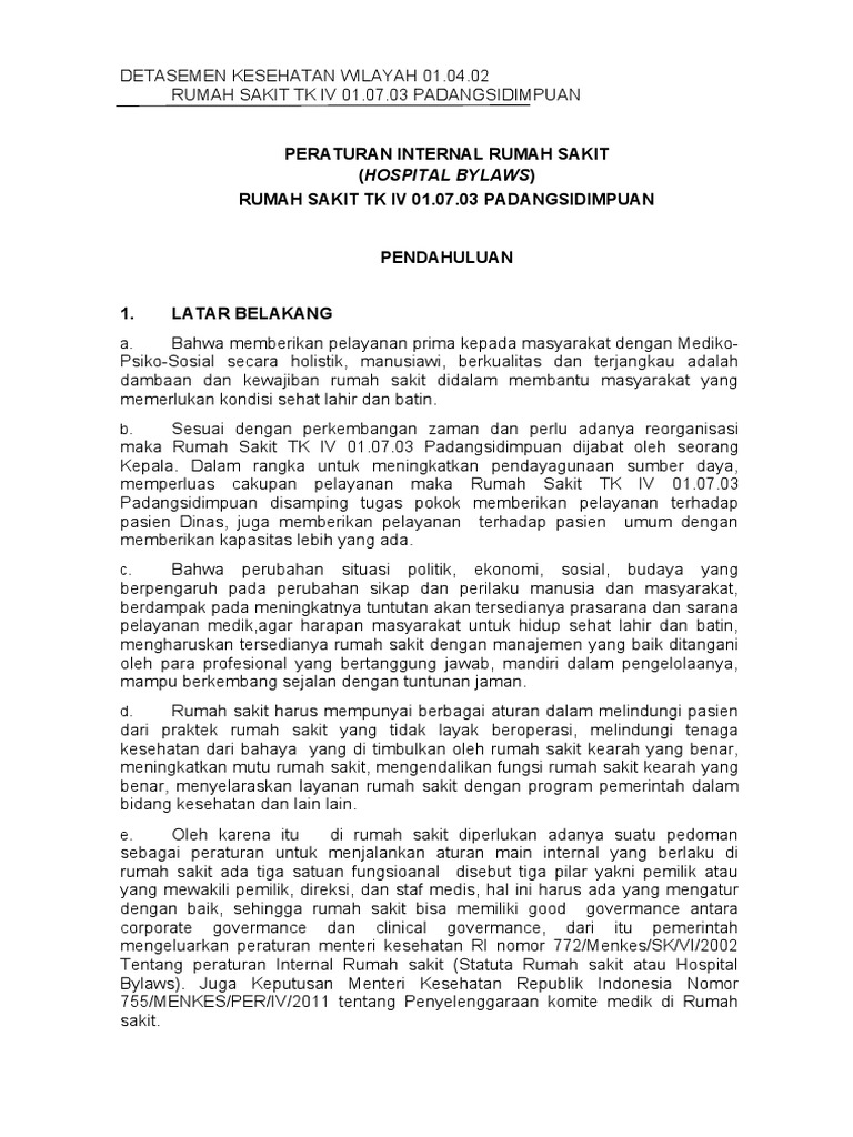 Hospital RS TK Iv 01.07.03 | PDF | Sains & Matematika