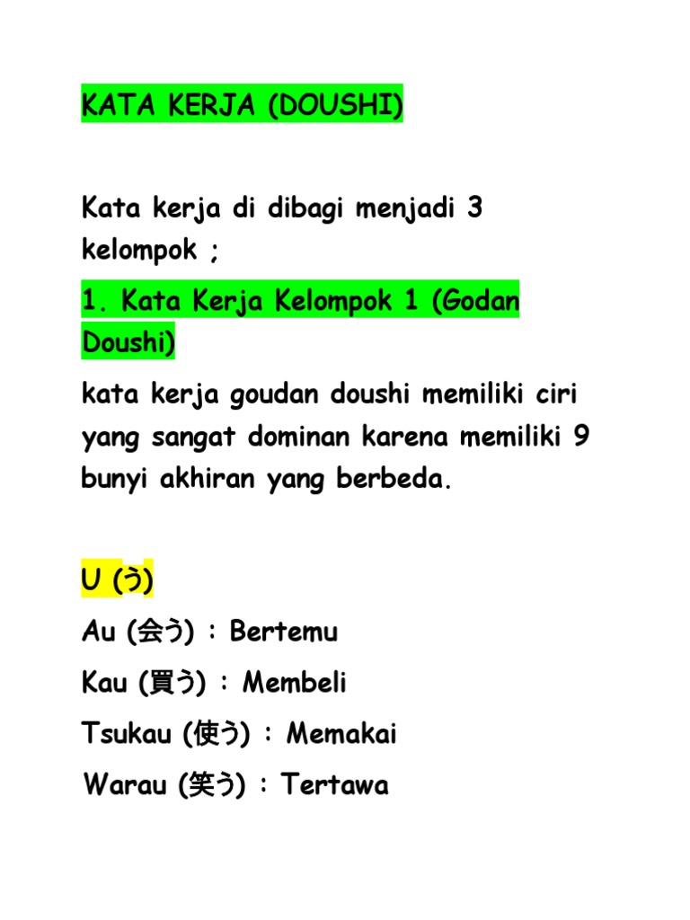 Kata Kerja | PDF