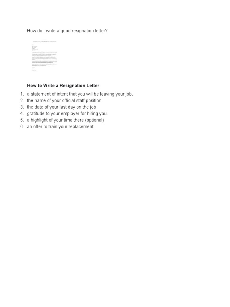 How Do I Write A Good Resignation Letter | PDF | Career & Growth ...