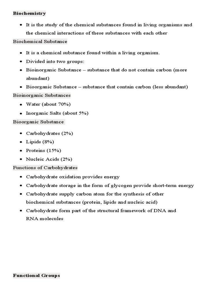 Biochem Quiz 1 Reviewer | PDF | Carbohydrates | Biochemistry
