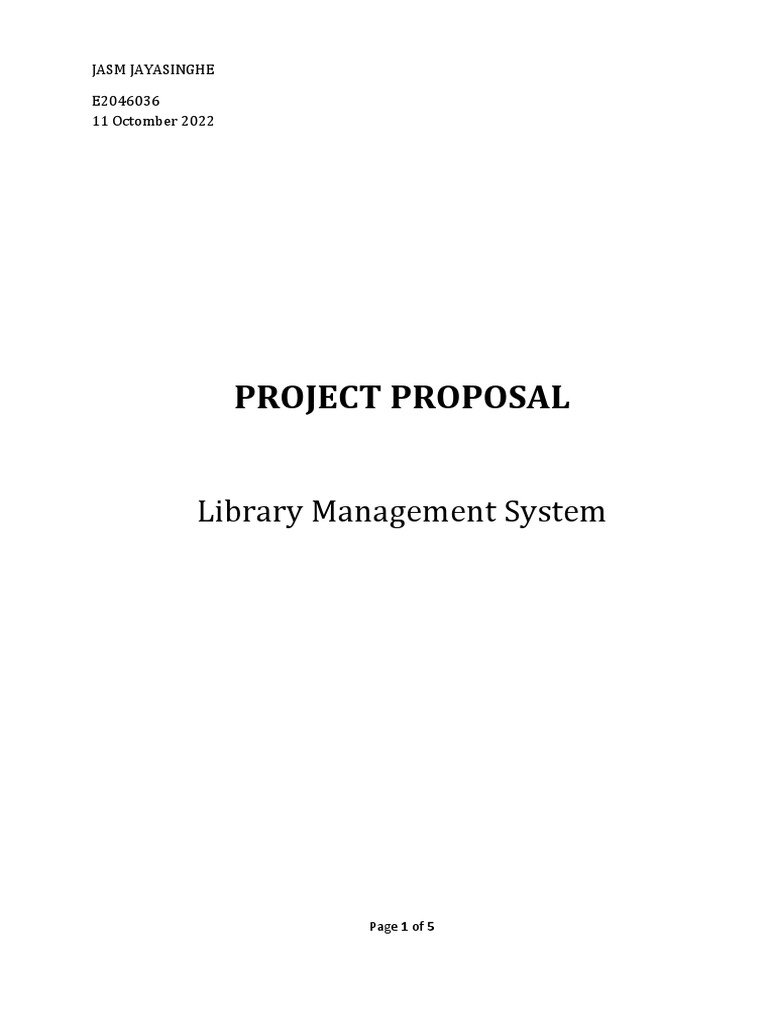 library management project proposal edit | PDF | Libraries | Databases