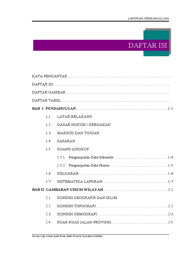 02 Daftar Isi LHR | PDF