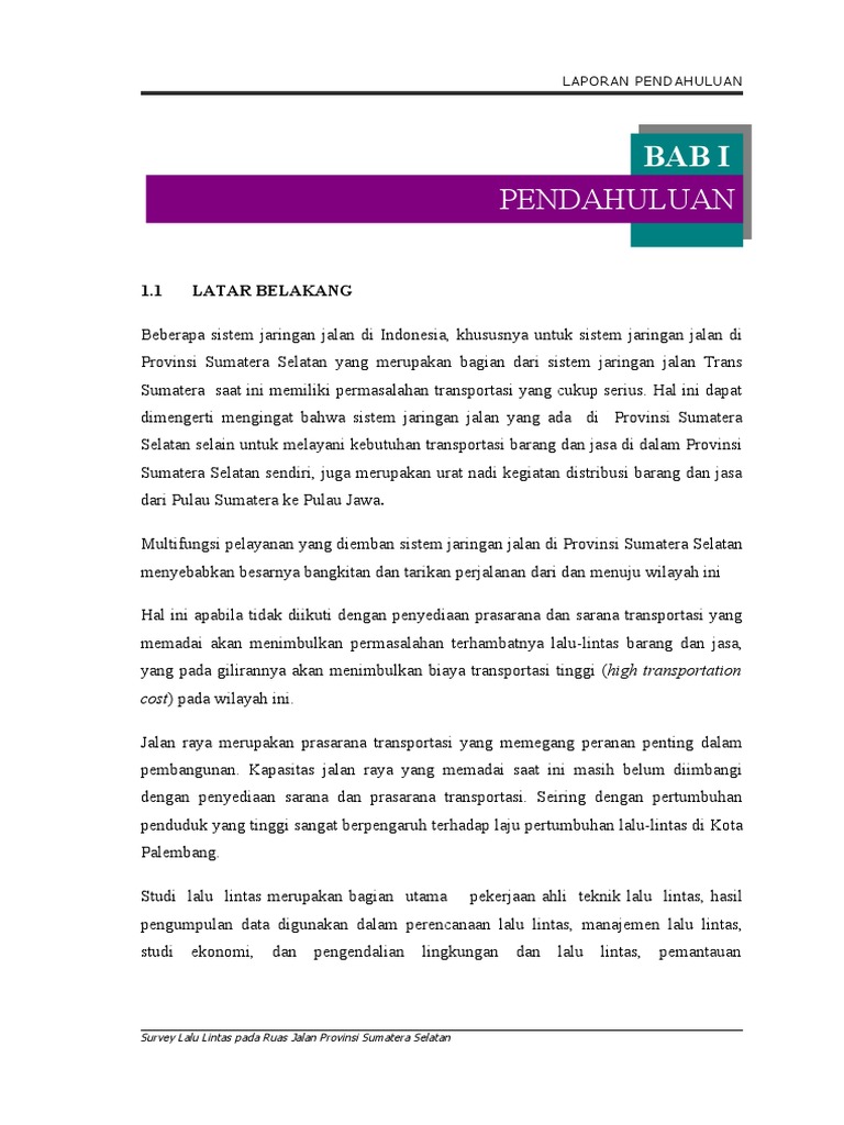 03 Bab 1 Pendahuluan LHR | PDF