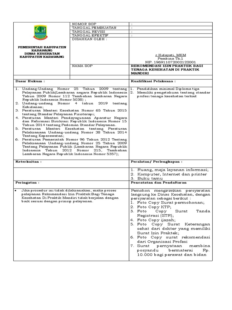 Sop Rekom Sip Nakes | PDF