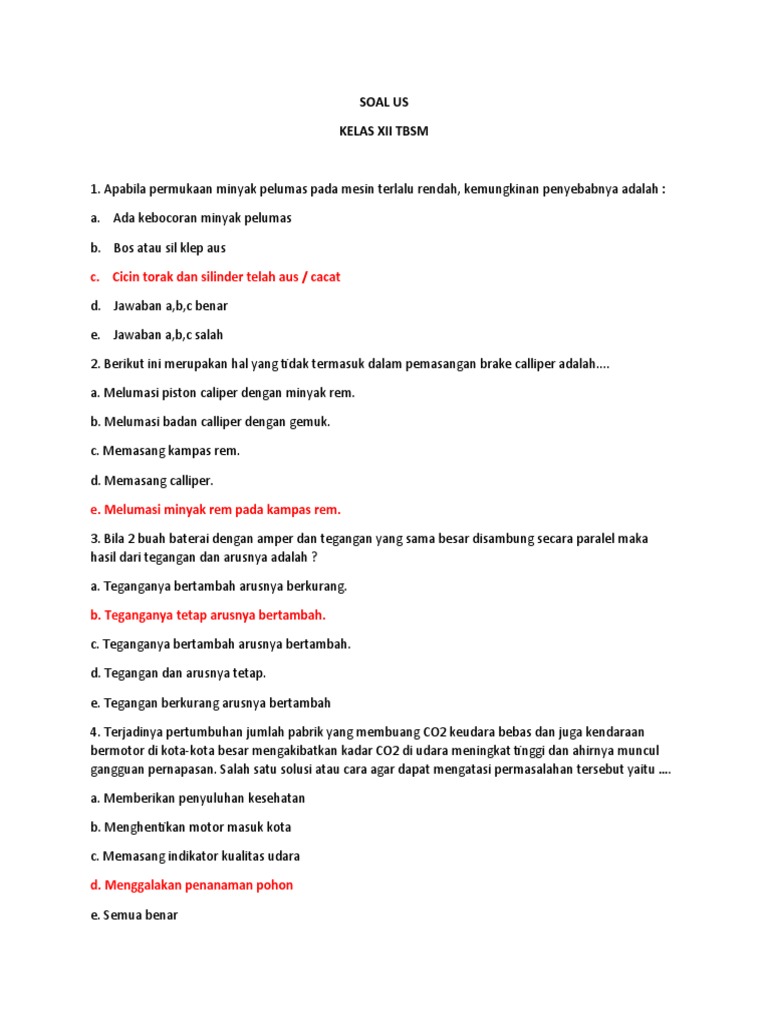 Soal Ujian Tbsm Kelas Xii Pdf Bisnis