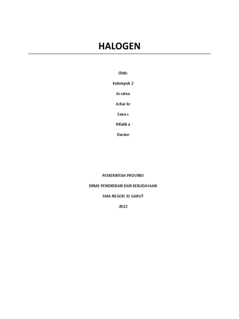 Makalah Halogen | PDF