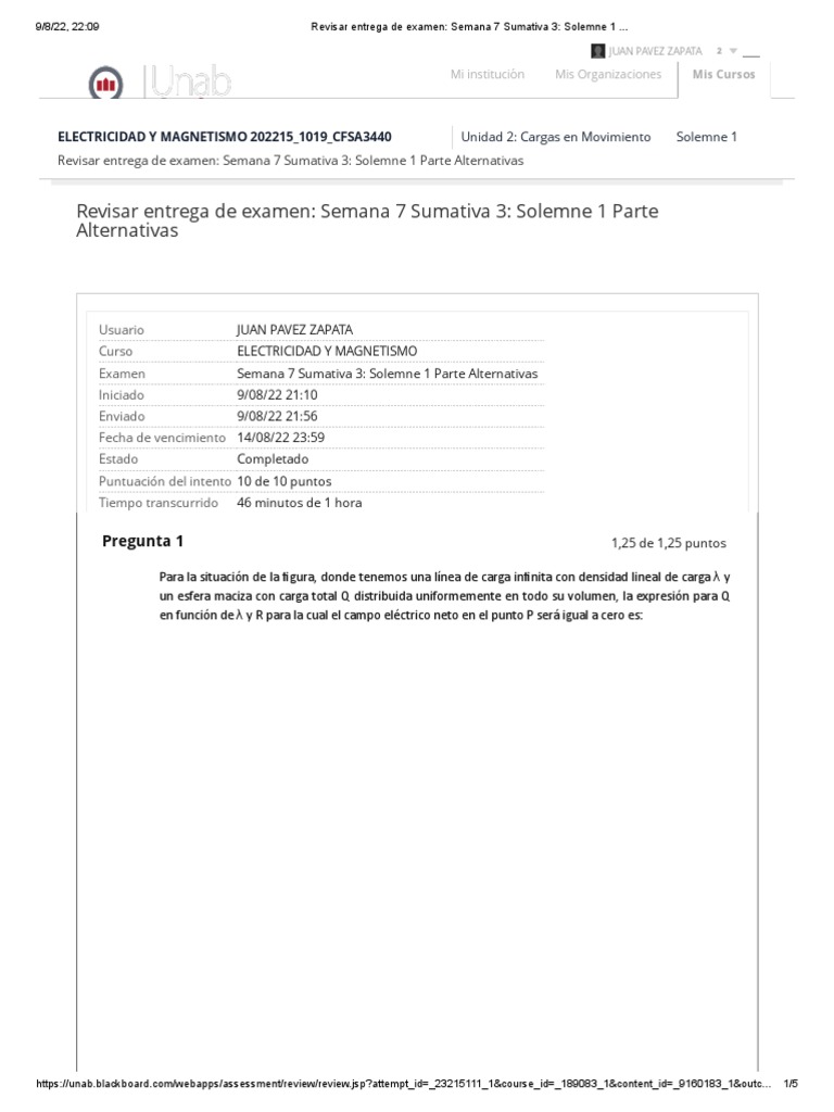 Revisar Entrega de Examen - Semana 7 Sumativa 3 - Solemne 1 .. | PDF