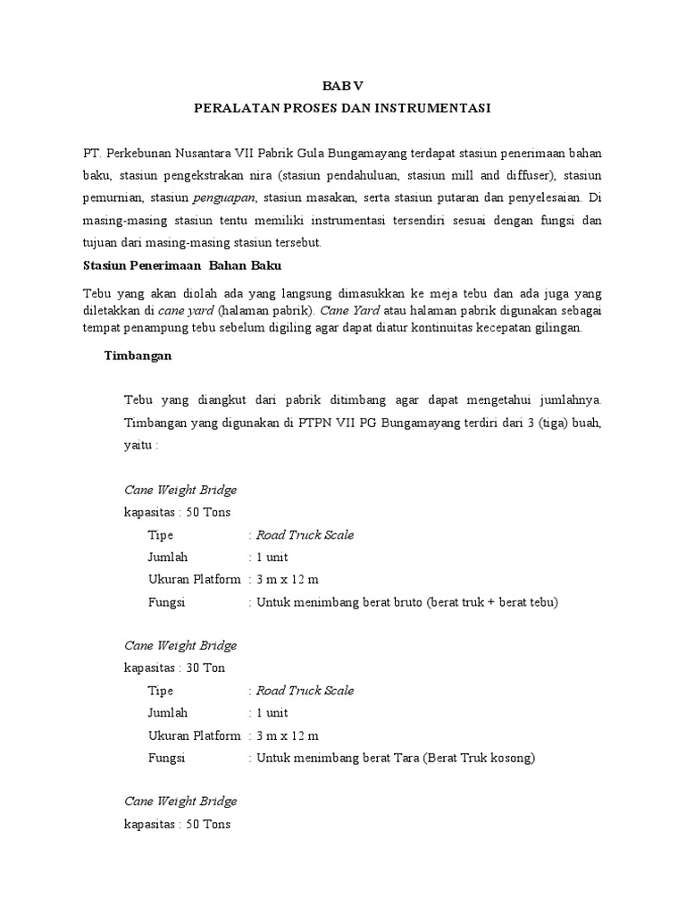 Bab V Peralatan Proses Dan Instrumentasi | PDF