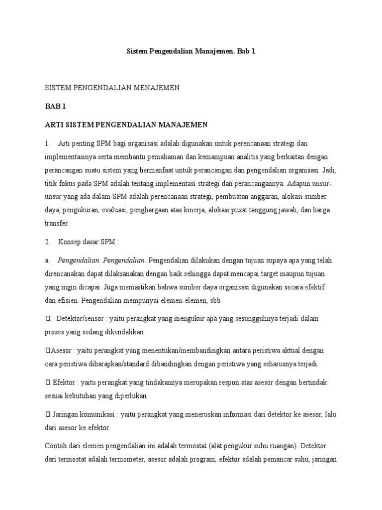 Sistem Pengendalian Manajemen | PDF | Bisnis