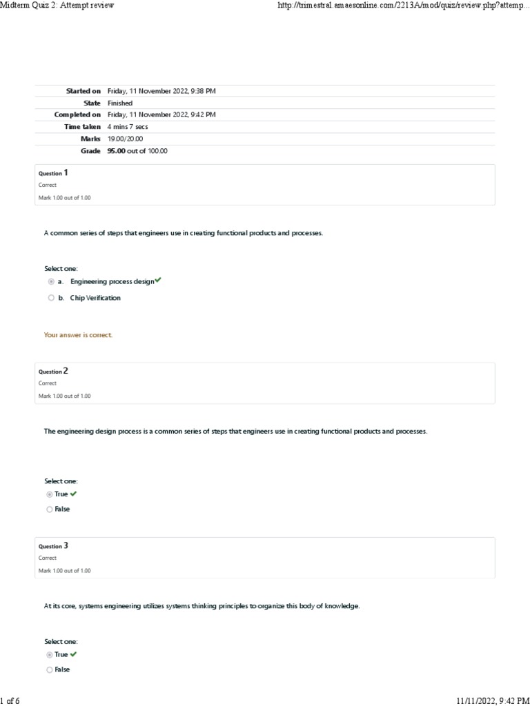 Computer Engineering As A Discipline Midterm Quiz 2 | PDF | System | Engineering