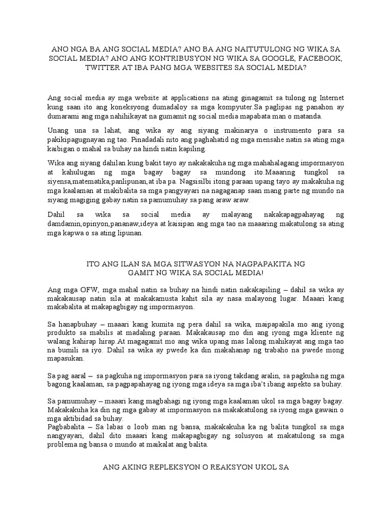 Ano Nga Ba Ang Social Media | PDF
