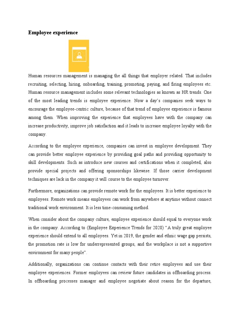 Employee Experience | PDF | Employment | Analytics