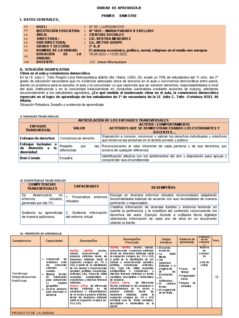 Unidad I Ciencias Sociales Segundo Grado Modificado | PDF