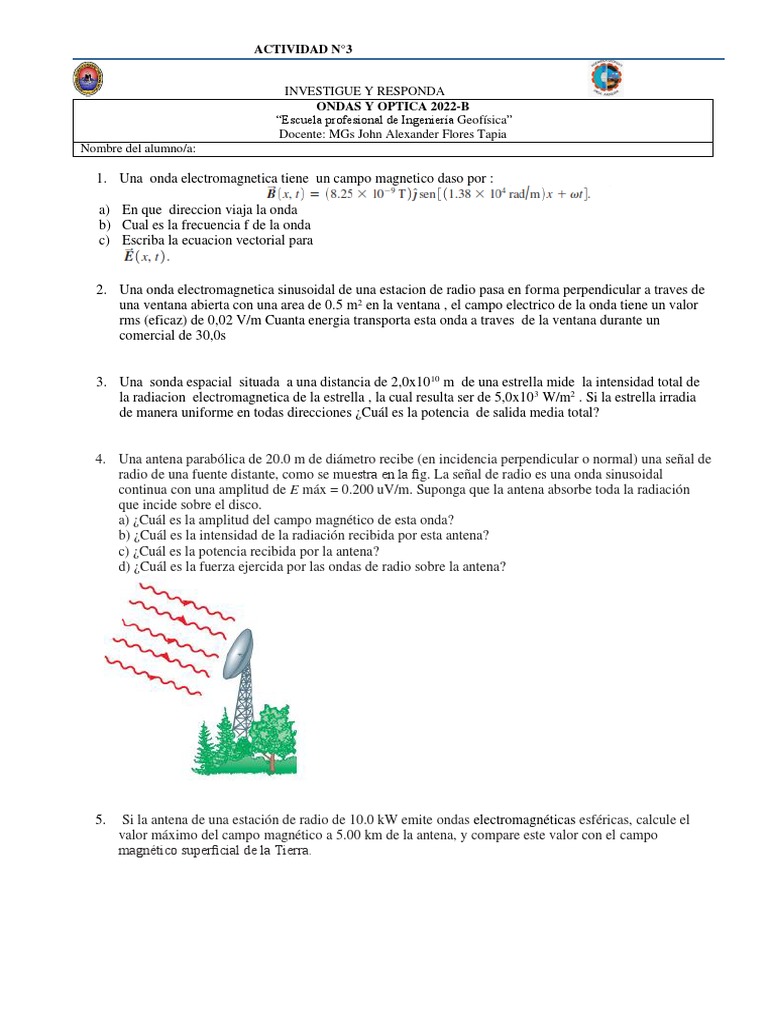 Actividad Nº3-2022b | PDF | Olas | Antena (Radio)