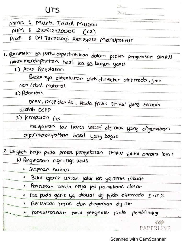 UTS Teknik Pengelasan Logam | PDF